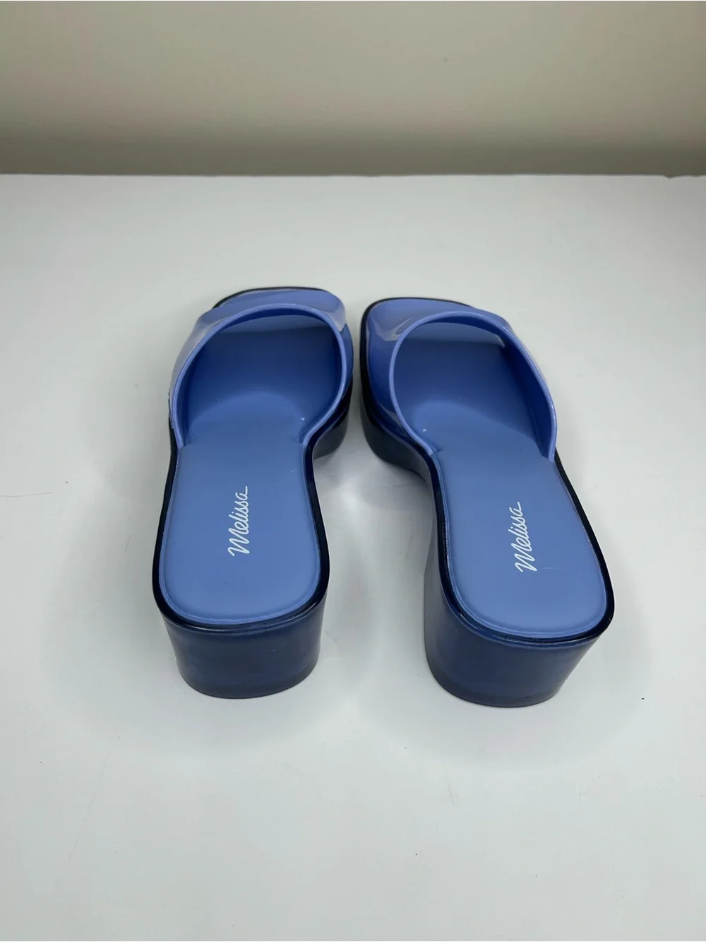 Melissa | Shoes | New Melissa Glossy Periwinkle Slide Shape Sandals ...